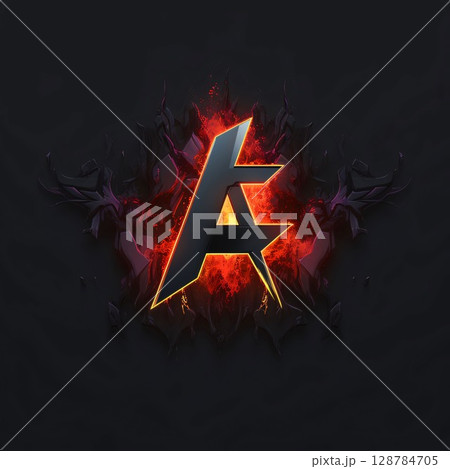 Fiery letter A, hot metal font on dark...のイラスト素材 [128784705] - PIXTA