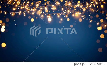 Abstract blue Christmas night with sparkling...のイラスト素材 [128785050] - PIXTA