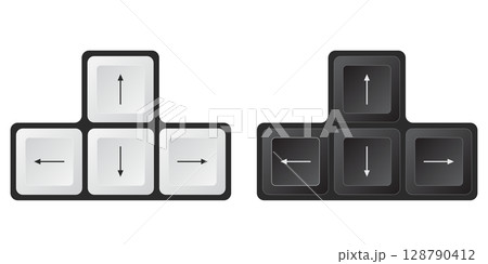 Computer keyboard arrow keys vector...のイラスト素材 [128790412] - PIXTA