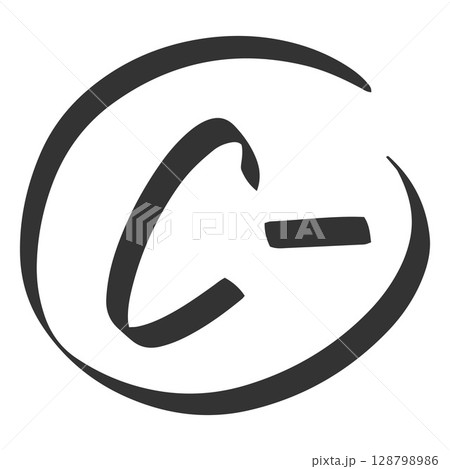 Exam score black symbol, grade result - C-,...のイラスト素材 [128798986] - PIXTA