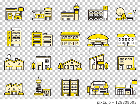 住宅・建築アイコン24 Housing & Architecture iconsのイラスト素材 [128809605] - PIXTA