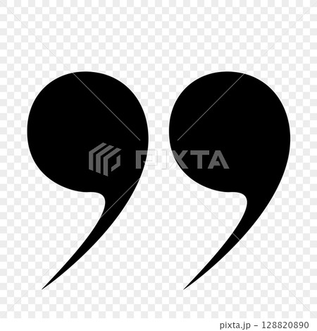 Round quotation marks are black on a...のイラスト素材 [128820890] - PIXTA