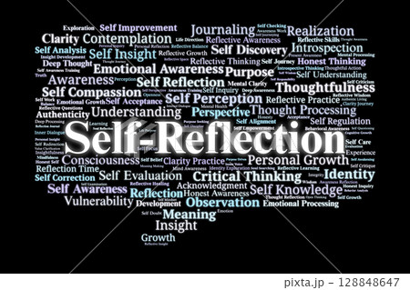 Self-Reflection Word Cloud. Key Concepts of...のイラスト素材 [128848647] - PIXTA