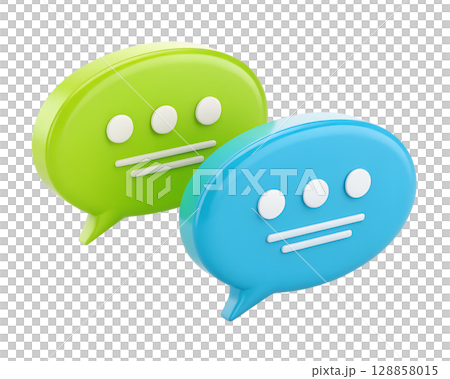 Vibrant conversation bubbles in green and blue...のイラスト素材 [128858015 ...