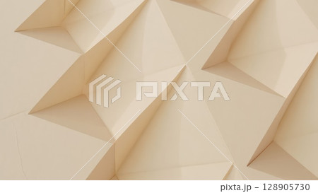 Minimal 3D wall surface made of angular beige...のイラスト素材 [128905730] - PIXTA