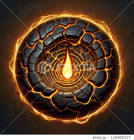 Burning ember texture with fiery glow...のイラスト素材 [128909327] - PIXTA