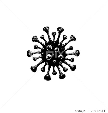 Hand-Drawn Coronavirus Illustration Depicting...のイラスト素材 [128917311] - PIXTA