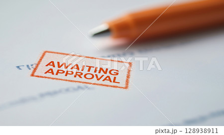 Close up of official document marked Awaiting...のイラスト素材 [128938911] - PIXTA