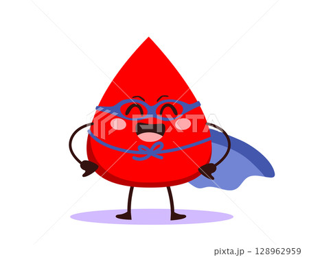 Superhero Blood Drop Character Vector Illustrationのイラスト素材 [128962959 ...