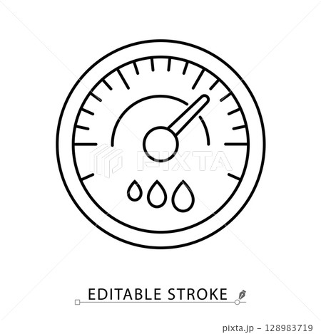 Hygrometer icon with editable stroke. Outline...のイラスト素材 [128983719] - PIXTA