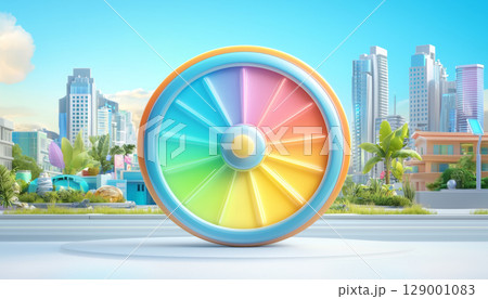 colorful decision making wheel vibrant urban...のイラスト素材 [129001083] - PIXTA