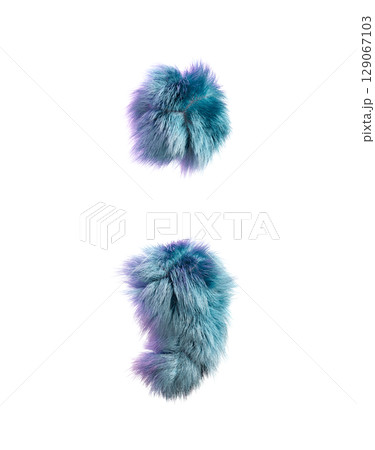 Blue Fur Styled Into Bold Semicolon Symbol...のイラスト素材 [129067103] - PIXTA