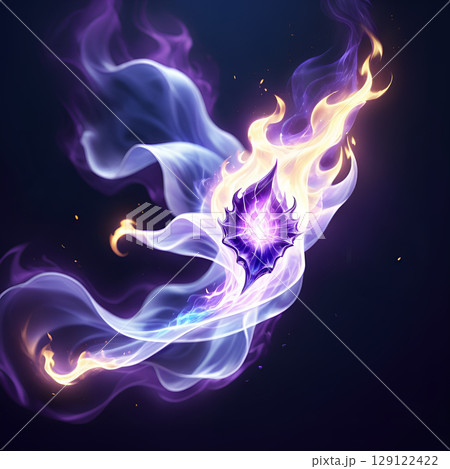 Mystical gem glowing with ethereal fire and...のイラスト素材 [129122422] - PIXTA