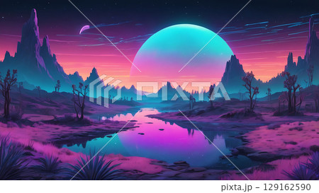 Forgotten Neon Nights Woven into Texturesのイラスト素材 [129162590] - PIXTA