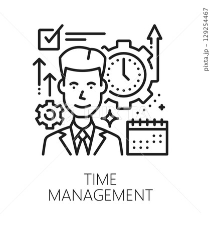 Time management life skills line icon or...のイラスト素材 [129254467] - PIXTA
