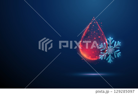 Blood drop and snowflake. Cryopreservation,...のイラスト素材 [129285097] - PIXTA