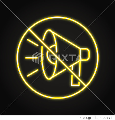 Mute sound neon line iconのイラスト素材 [129290551] - PIXTA