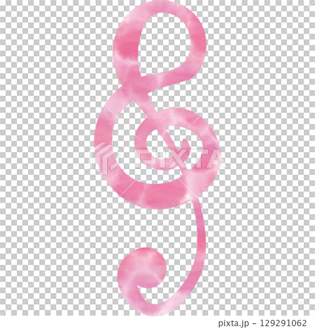 Illustration of a beautiful watercolor treble... - Stock Illustration ...