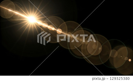 Diagonal Sun Flare With Expanding Rays and Lens...のイラスト素材 [129325380 ...