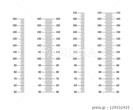 Height charts from 50 to 160, 170 centimeters....のイラスト素材 [129332435 ...