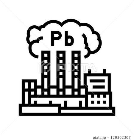 lead smelter emitting toxic fumes air line icon...のイラスト素材 [129362307 ...