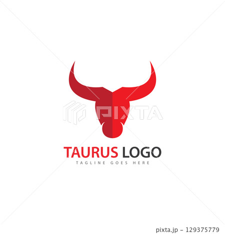 Taurus Logo Template vector icon illustration...のイラスト素材 [129375779] - PIXTA