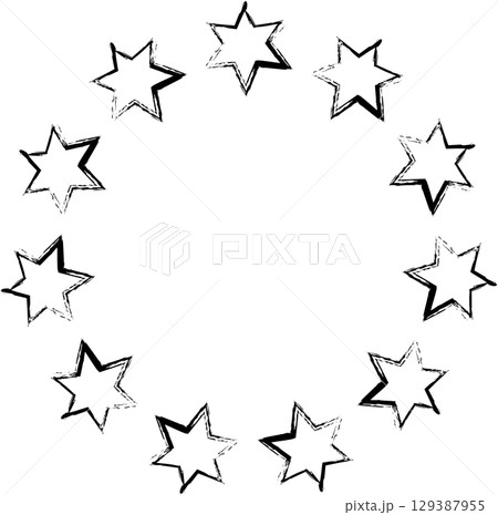 Hand drawn ink stars, icon, symbol, logo....のイラスト素材 [129387955] - PIXTA