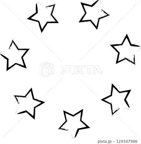 Hand drawn ink stars, icon, symbol, logo....のイラスト素材 [129387986] - PIXTA