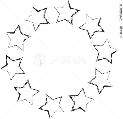 Hand drawn ink stars, icon, symbol, logo....のイラスト素材 [129388016] - PIXTA
