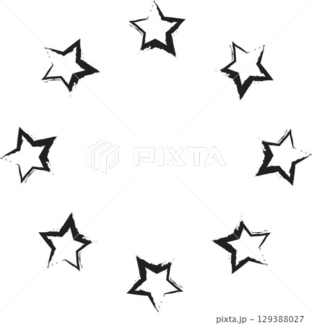 Hand drawn ink stars, icon, symbol, logo....のイラスト素材 [129388027] - PIXTA