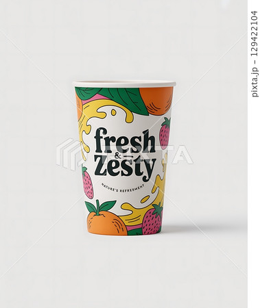Playful Fresh & Zesty Juice Cup with Colorful...のイラスト素材 [129422104] - PIXTA