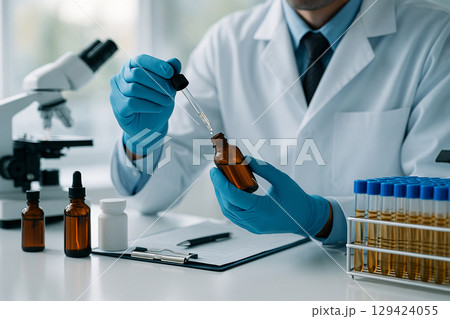 AI generated laboratory scene shows scientist...のイラスト素材 [129424055] - PIXTA