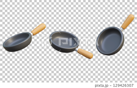 Cartoon Style frying pan 3D graphicのイラスト素材 [129426307] - PIXTA