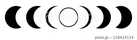 Moon phases flat icon illustration isolated on...のイラスト素材 [129428114 ...