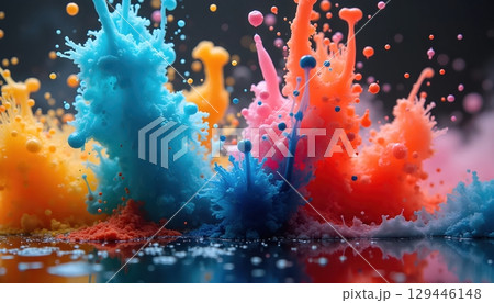 Photography of ink bursts showing color...のイラスト素材 [129446148] - PIXTA