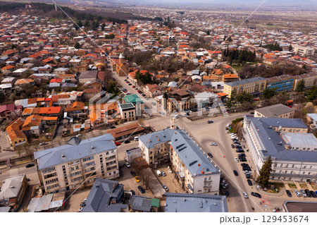 View from drone of central area of Telavi cityの写真素材 [129453674] - PIXTA