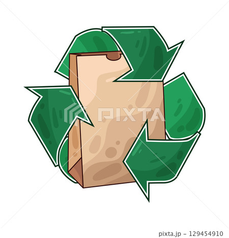 illustration of recycle paper bagのイラスト素材 [129454910] - PIXTA