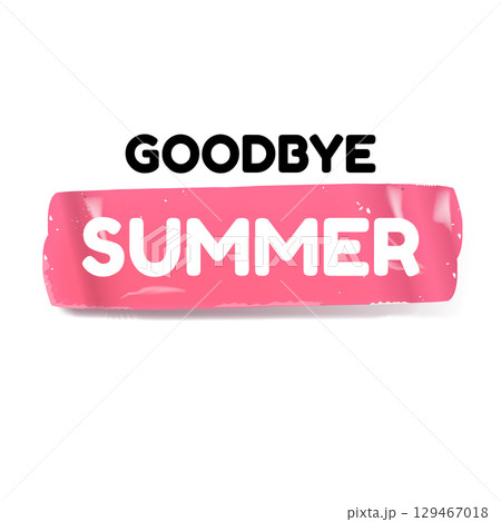 Goodbye summer pink groovy aesthetic sticker...のイラスト素材 [129467018] - PIXTA