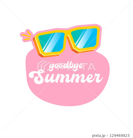 vector goodbye summer concept illustration with...のイラスト素材 [129469823 ...
