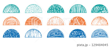 Set of isolated vector colorful grunge textured...のイラスト素材 [129484045 ...