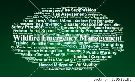 Wildfire Emergency Management Word Cloud. Key...のイラスト素材 [129529199] - PIXTA