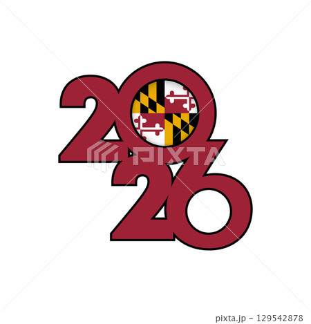 2026 banner with Maryland flag inside.のイラスト素材 [129542878] - PIXTA