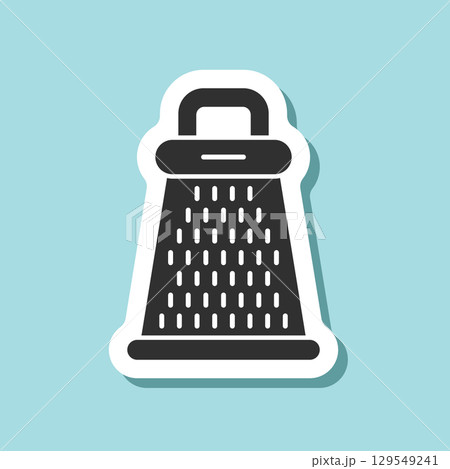 Grater sticker icon in flat style. Cookery...のイラスト素材 [129549241] - PIXTA