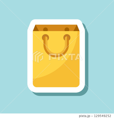 Shopping bag packing sticker icon in flat...のイラスト素材 [129549252] - PIXTA