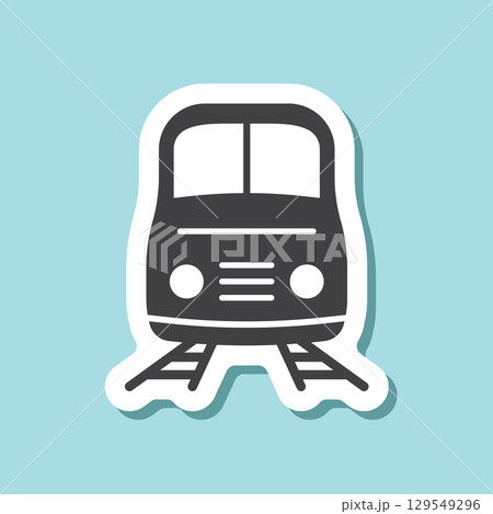 Metro train sticker icon in flat style. Subway...のイラスト素材 [129549296 ...