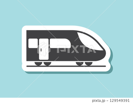Metro train sticker icon in flat style. Subway...のイラスト素材 [129549391 ...