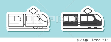 Metro train sticker icon in flat style. Subway...のイラスト素材 [129549412 ...