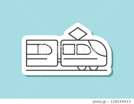 Metro train sticker icon in line stroke flat...のイラスト素材 [129549413] - PIXTA