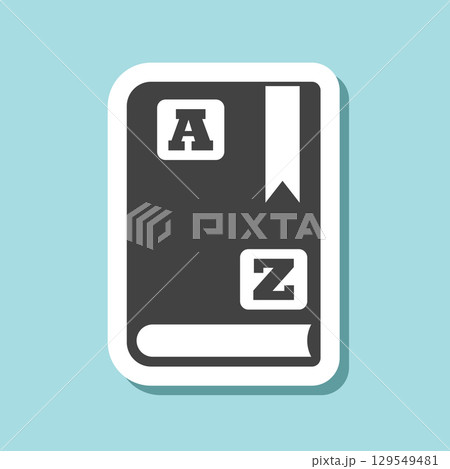 Glossary book sticker icon in flat style....のイラスト素材 [129549481] - PIXTA