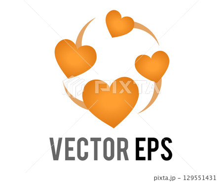 Four revolving hearts switching places icon...のイラスト素材 [129551431] - PIXTA